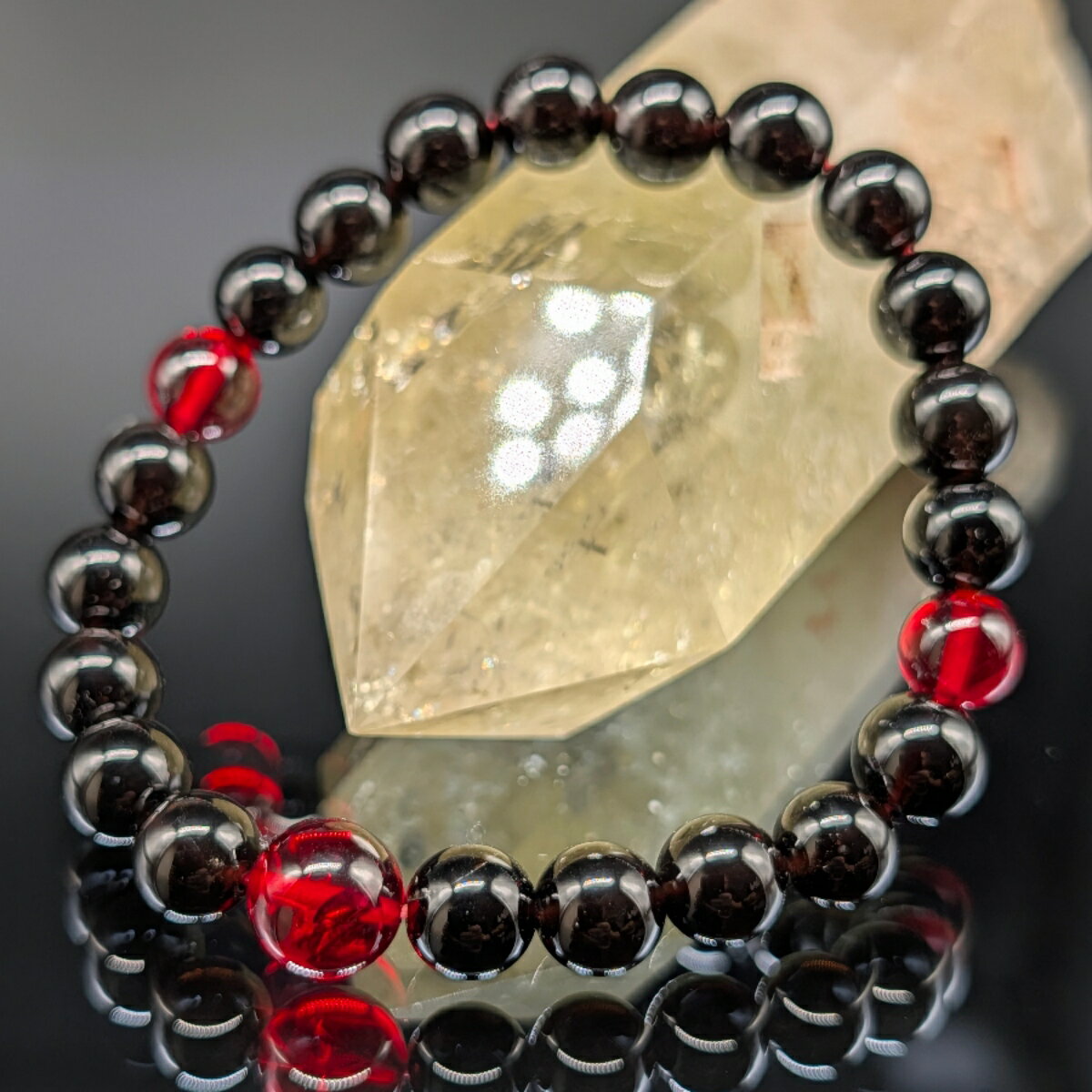 パワーストーン モリオン レッドアンバー 8mm 親玉10mm 天然琥珀 黒水晶 ブレスレット 天然石 金運 健康 厄除け 縁切り お守り メンズ レディース ユニセックス パワーストーン モリオン アンバー 琥珀 黒水晶 ブレスレット 金...