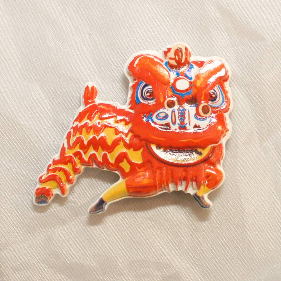 獅子舞 獅子頭 マグネット1 素材：ポリストーン製 大きさ：約5cm×6cm