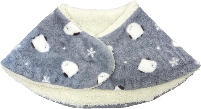 おやすみマフラー ネックウォーマー 寝具 サンゴパイル　 防寒 冷え対策 柔らかいボア首回りを暖めてくれおやすみマフラー 可愛いアニマル柄と無地のリバーシブル仕様でお持ちのルームウエアに合わせて使い分け出来ます。 就寝時に首元が冷える方、肩...