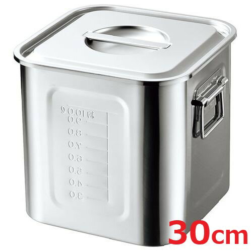 商品情報商品名：18-8 目盛付 角型キッチンポット 30cm 手付商品番号：aa1-1154050JANコード：4560127490161サイズ：30cm容量：約25L材質：18-8ステンレスポイント・18-8ステンレスは錆に強く、耐久性...