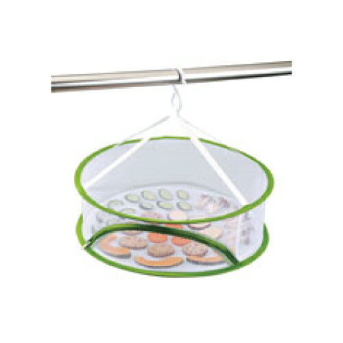 商品情報商品名：干し野菜バスケット寸法：高さ140mm×直径:450送料区分：小物送料お届け数（合計）：1材質・素材：本体、下敷きマット/ポリエステル,芯材/鉄,フック/ポリアセタール商品コード：aa1-0165400配送料について【ご注意...