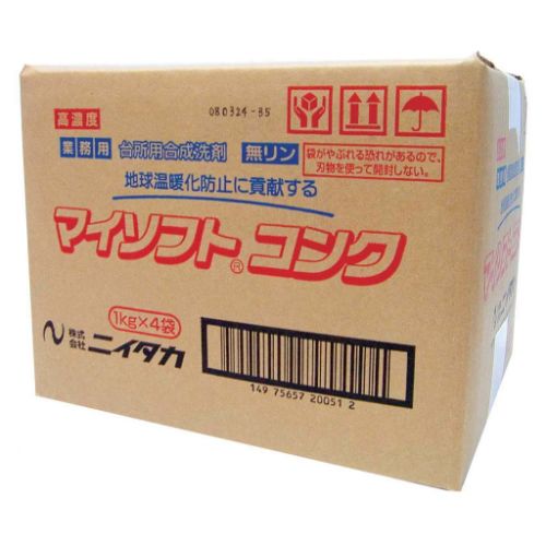 商品情報商品名：食器用洗剤 マイソフトコンク(1kg×4袋)送料区分：小物送料お届け数（合計）：1商品コード：aa1-0918310特記事項：使用量(目安)水4.5lに対し1kg(1袋)配送料について【ご注意】画面上の色はブラウザやご使用の...