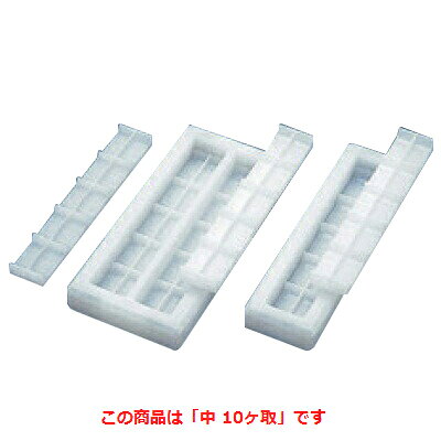 商品情報商品コード：aa1-6975500商品名：住友 PE ニギリ寿司 押シ型 中 10ヶ取 NS10M寸法：幅305奥行90高さ38お届け数(合計)：1[特記事項]1個の出来上がり寸法：大55×23×H20、中50×23×H20、小45...