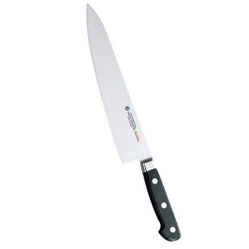 商品情報商品名：堺孝行 グランドシェフ 牛刀 27cm 10014メーカー型番：5847700JANコード：4582226410550入り数：1サイズ(外寸mm)：395サイズ(内寸mm)：-重量：260g材質：スウェーデンウッデホルム特殊...