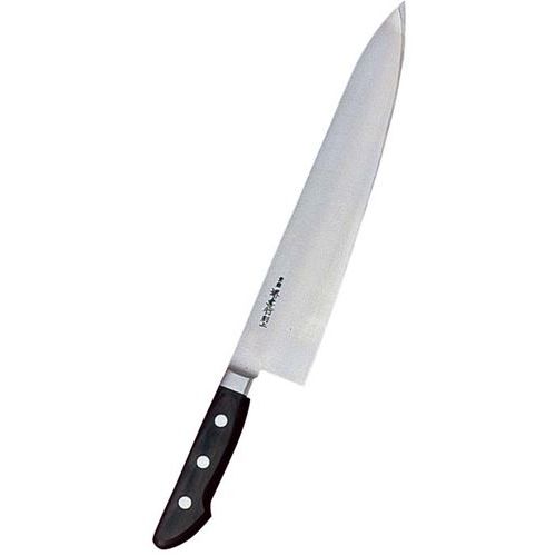 商品情報商品名：堺孝行(日本鋼・ツバ付)牛刀 30cm 15015メーカー型番：7924600JANコード：4582226413018入り数：1サイズ(外寸mm)：435サイズ(内寸mm)：-重量：310g材質：日本鋼刃渡り：30cm商品に...