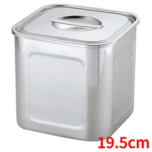 商品情報商品名：UK 18-8 HACCP 深型角キッチンポット(目盛付) 19.5cmメーカー型番：1560170JANコード：4520785100802入り数：1サイズ(外形寸法mm)：-サイズ(内形寸法mm)：195 深さ：195重量...