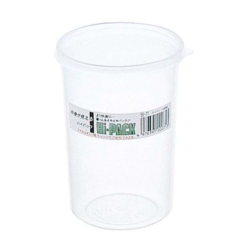 商品情報商品名：ハイパック 丸型 円筒タイプ S－71メーカー型番：4659700JANコード：4976391000713入り数：1サイズ(外寸mm)：φ90×H128サイズ(内寸mm)：-重量：-材質：本体：ポリプロピレン 蓋：EVA樹脂...