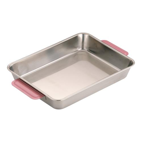 ■商品説明■商品名：18-8 カラーハンドル角バット 18枚取 ピンクメーカー品番：9-0134-0130お届け数：1JANコード：4905001115660カラー：ピンク特記事項：●HACCP対応食材別の色分け管理に便利なカラーシリーズ●...