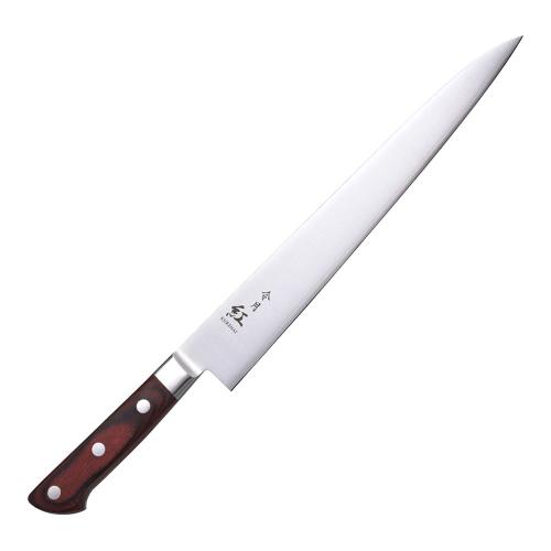 ■商品説明■商品名：令月 紅 筋引(両刃) CR-004 24cmメーカー品番：9-0327-1901お届け数：1JANコード：4543225040049メーカー品番：CR004その他仕様：●背厚(mm):2.2特記事項：●材質:【刀身】モ...