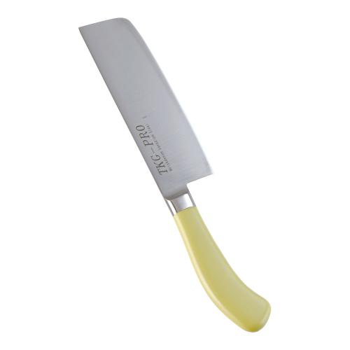 ■商品説明■商品名：TKG PRO 抗菌カラー 菜切庖丁 (両刃) 16cm イエローメーカー品番：9-0334-0403お届け数：1JANコード：4905001119965質量：(kg):4.3カラー：イエローその他仕様：●背厚(mm):...