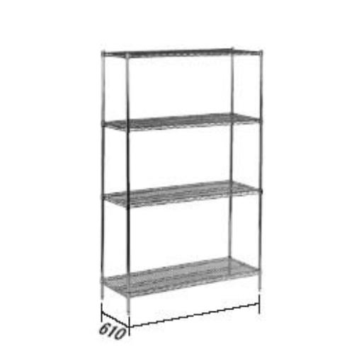 ■商品説明■商品名：TKGワイヤーシェルフセット S2448C×P63C×4段メーカー品番：1-1206-0205お届け数：1JANコード：4905001813689寸法：幅1220×奥行610×高さ1590(mm)棚品番：S2448C柱品...