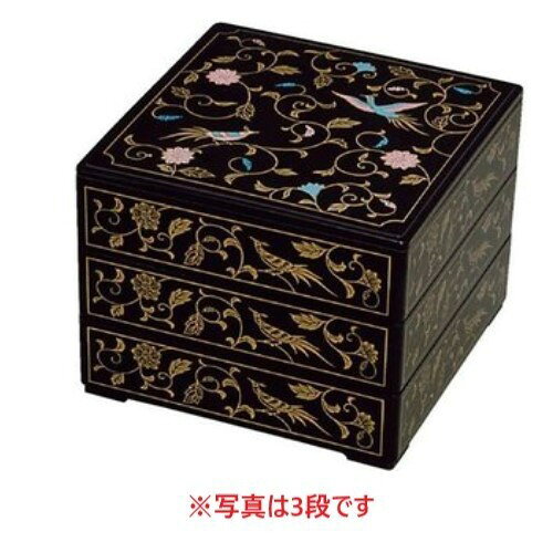 商品情報商品名：6.5寸 角重 黒 鳳凰 2段メーカー名：福井クラフト外径寸法：幅195×奥行195×高さ115(mm)1段内径寸法：幅190×奥行190×高さ47(mm)重量：蓋112g/親1段(本体)170g材質・素材：ABS樹脂配送料...