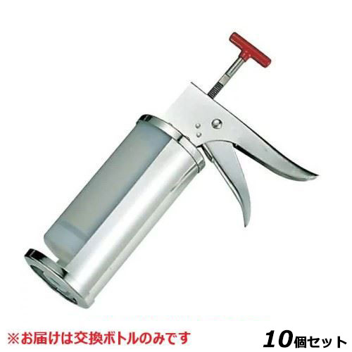 商品情報アメリカ一定量の固形物混入ソースがピタリ取出せます。●タルタルソースなど固形物混入のソースが一定量ずつ取出せる、ピストル型のディスペンサーです。●一度の取出量が10gのものと15gのものの2種類があります。●ボトル一本には10g取出...