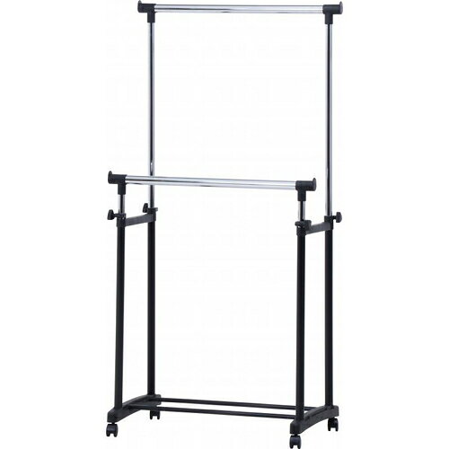 商品情報商品名：パイプダブルハンガー　4644－A0－BK　14200 4644-A0-BK 5個入全体サイズ：幅75×奥行43×高さ89.5～147cm型式：4644-A0-BKお届け数（合計）：5色柄：BLACK重量：3kgJANコード...