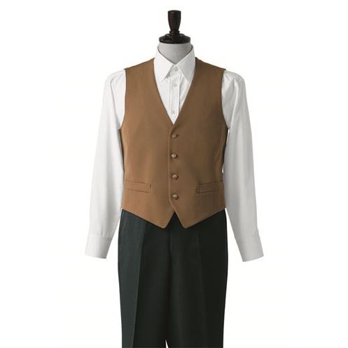 商品名：ベスト(男性用)サイズ：S～LL/3L・4L生地：カシミヤドスキン素材1：ポリエステル//混率：100%機能：制電性商品仕様：左右腰ポケット (口巾11.5cm×深さ6.5cm） バックル付きベルト 総裏仕立て デザインポイント：・...