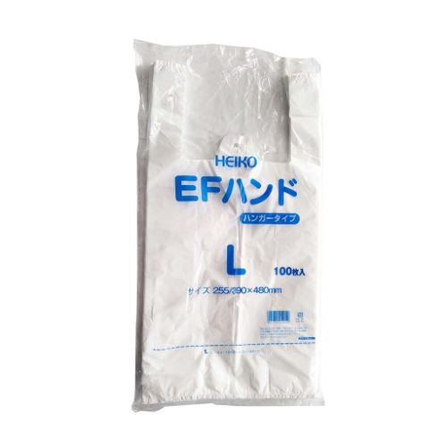 商品情報商品番号：1293970商品名：EFハンド (100枚入) Lメーカー：EBMサイズ/内容量/重量：その他：巾(仕上巾+折込巾)：390(255+135)長さ：H480厚み：0.014mm入数：10乳白色材質：高密度ポリエチレン●取...