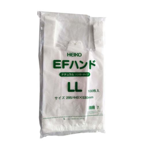 商品情報商品番号：1294040商品名：EFハンド ナチュラル(100枚入) LLメーカー：EBMサイズ/内容量/重量：その他：巾(仕上巾+折込巾)：440(295+145)長さ：H530厚み：0.017mm入数：10半透明材質：高密度ポリ...