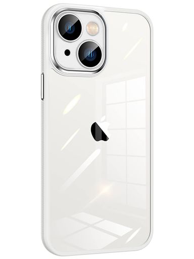 【対応機種と素材】iPhone14Plusサイズ:6.7インチ対応、ケース本体:約縦16.5x横8.8x厚1.1cm、主素材:シリコーンサイド、アクリル背面クリアプレート、メッキ金属ボタンとカメラアクセサリーリング、H9強い硬度ガラスレンズ...