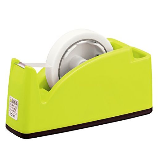 カラー:ライトグリーン 外形寸法:W70xD212xH100mm/質量:約1kg 使用テープ(巻芯径):1型(インチ)(25mm)・3型(インチ)(約75mm)両用型 テープ幅:24mm、テープ長さ70mまで対応可 材質:本体/100%再生...