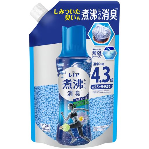消臭 抗菌ビーズは、衣類の消臭専用のお洗濯ビーズ。いつもの洗剤や柔軟剤に加えるだけで、しみついたニオイまで煮沸レベルに消臭* (*洗濯後・部屋干しにて検証。) エリそでの黄ばみも120日ブロック* (*皮脂を再現した成分と綿の生地の模擬実験...