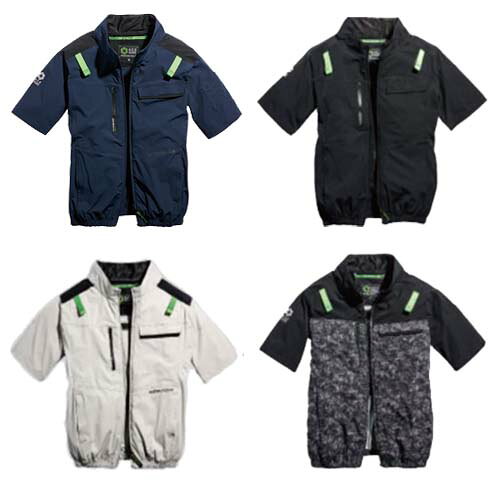 空調ウェア シンメン アーリエスエアショートジャケット 服単体 05511 5L 大きいサイズ ■ハーネス対応の半袖ジャケット。 ■邪魔にならない両脇ファン仕様。 ■ストレスフリーな4WAYストレッチ素材。 ■3か所の保冷剤ポケット。 ■冷...