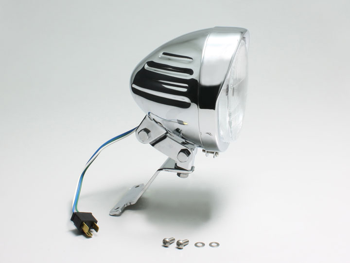 スチール製クロームメッキ仕上げ H4 12V60/55Wハロゲンバルブ　取付ステー/ライトジョイント/H4カプラ付 ■適合車種 エストレヤ（FI）（07-16） ※ライトステーのみ（HA5699C）、配線処理にはハーネスケース（HD1302...
