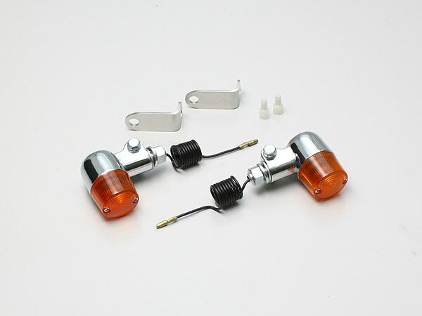 ●アルミ製クロームメッキ　ステンレスステー付き オレンジレンズ　組込球クリアー 12V10W ミニスクーターハンドルKITに付属 ※この商品はお取り寄せとなります。商品出荷の目安はご注文日より3〜7営業日後となります。