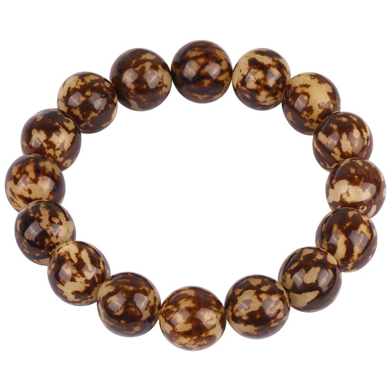[Chiorgone] ハンドメイドBodhi Seed Mala ブレスレット伸縮性のある仏教祈りビーズ、瞑想、ヨガ、マントラ唱え用-天然マホガニー黒曜石ジェムストーンジュエリーギフト女性/男性用10-12mmの天然ボッディシードと光沢仕...
