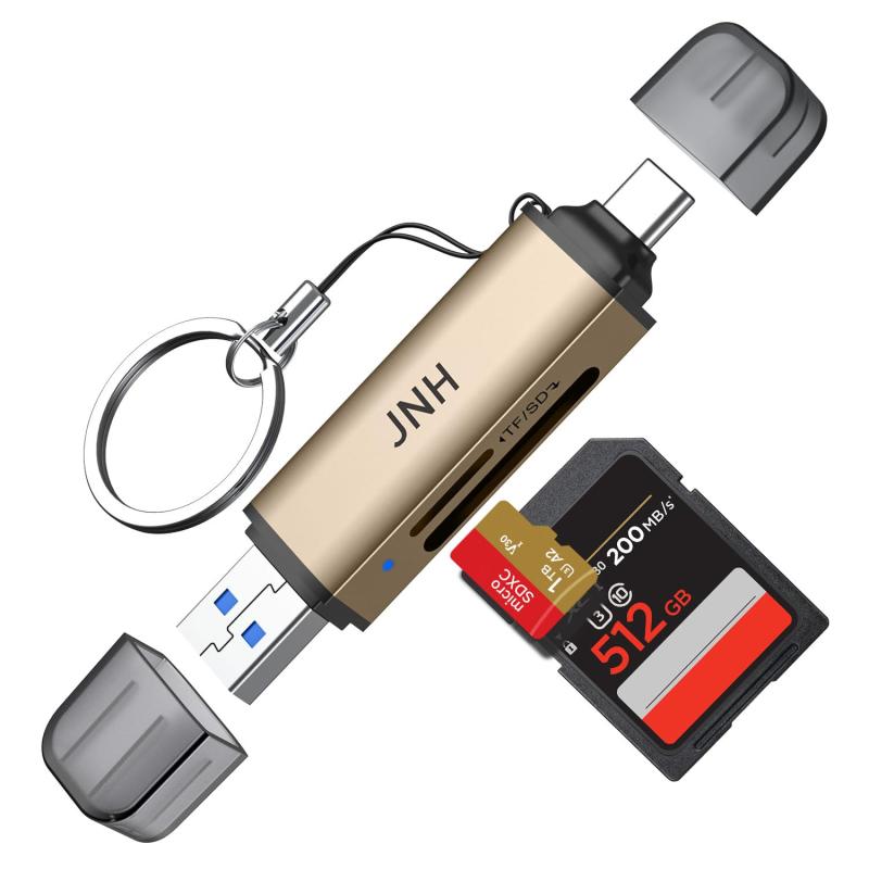 JNH SDカードリーダー CR-UD201 USB 3.2 DDR200モード 最高190MB/s超高速転送 Type-C OTG対応 2-in-1 SDXC microSDXC カードリーダー Android スマホ タブレット/iPa...