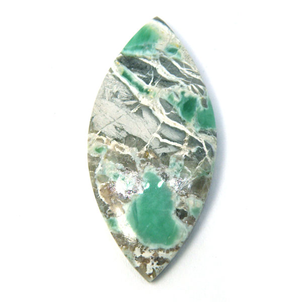 バリサイト(Variscite) オーバルカボション 水和リン酸アルミニウム鉱物です。 ターコイズに似ていて、アメリカのユタ州で多く産出されるので、ユタ・ターコイズなどとも呼ばれます。 在庫限り。1点物ですので、気になる方はお早めにどうぞ。...