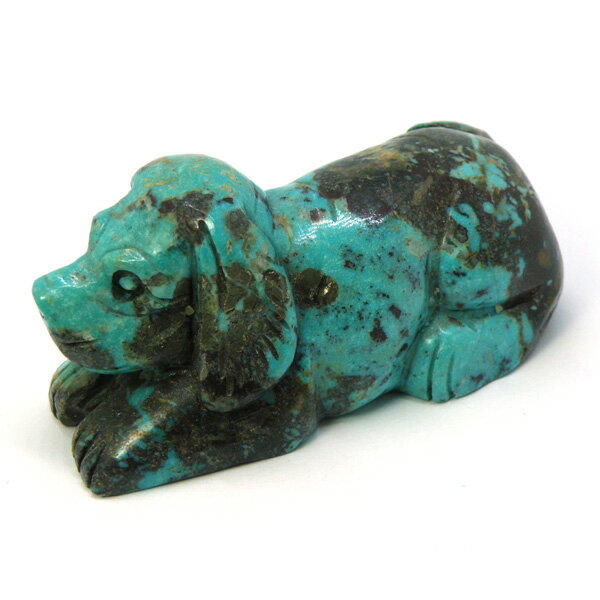 ターコイズ（Turquoise)、イヌいぬ犬の彫刻です。 干支や運気アップ、プレゼント、好きな動物コレクションアイテムなどに。 1点ものですのでおはやめにどうぞ。 商品番号：dsc382-388j 素材：ターコイズ（Turquoise) 商...