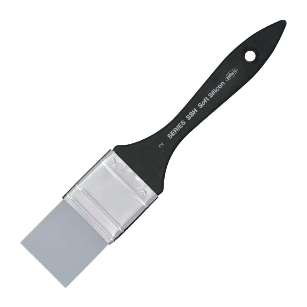 サイズ：No.2◆商品名：ホルベイン ソフトシリコンブラシ SSH No.2 105457穂先の形状 : ワイド（平）材質 : シリコン穂丈×巾×厚み : 35×34×8mm全長 : 190mm軸 : 樹脂製刷毛の形状をしたソフトなシリコン...