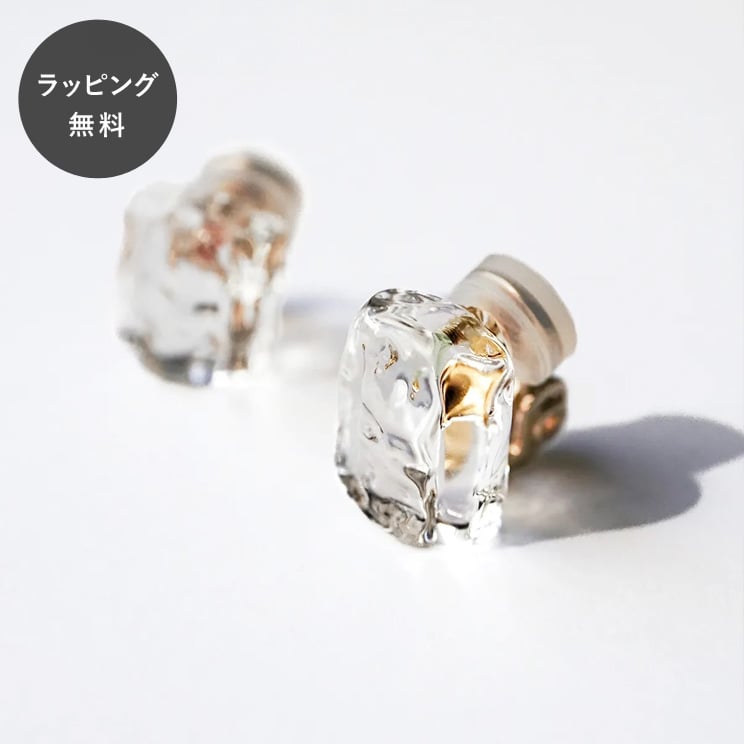 サイズガラス大きさ 14×12(mm)材質真鍮＋ニッケルフリーゴールドメッキガラス・金具接着部 UVレジン(紫外線硬化樹脂)おすすめポイントイヤリング おしゃれ レディース 40代 30代 20代 50代 60代 シンプル さりげない 高級...