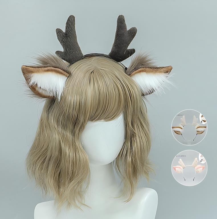 クリスマス ハロウィン カチューシャ コス耳 コスプレ 鹿 ヘラジカ匹 トナカイ 耳 カチューシャ 3color ハロウィン 動物の耳 コスチューム うさ耳 犬耳 動物 動物 変装 仮装 COSPLAY パーティー 学園祭 イベント 変身グ...