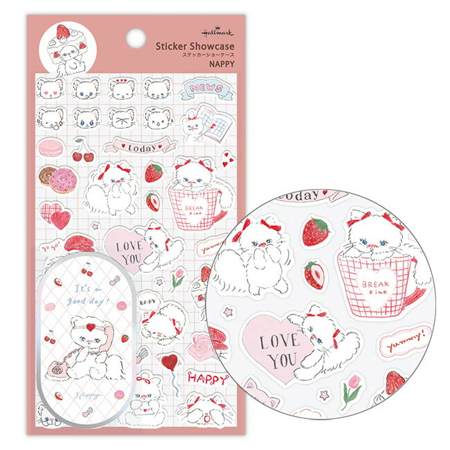 SNSで話題！ SNSスタンプやイラストで話題の人気イラストレーター酸によるステッカーシリーズ。 おしゃれな色使いと繊細なタッチで可愛い女の子や動物を描くNAPPYさんデザイン。 大きめステッカー1枚付き。 ■ステッカー大1枚、シールシート...