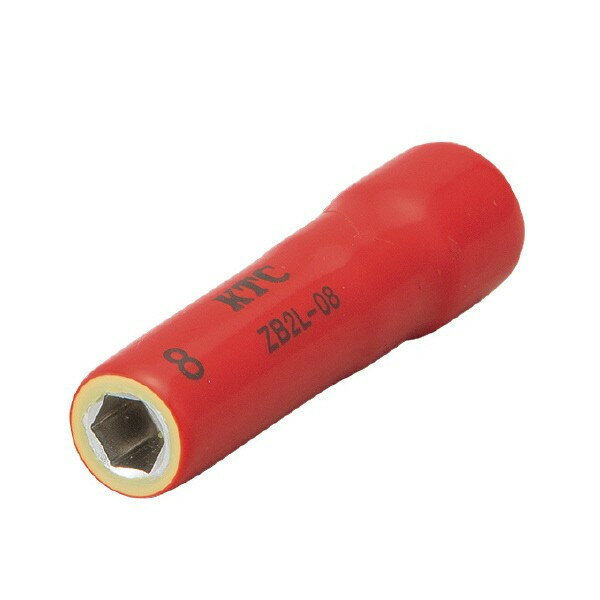 ▓&nbsp; ZB2L-08 8mm 絶縁ディープソケット 6.3sq. メーカー KTC 京都機械工具株式会社 型式 ZB2L-08 サイズ S= 8mm D1= 17mm D2= 20mm L=70mm 重さ40g ※絶縁...