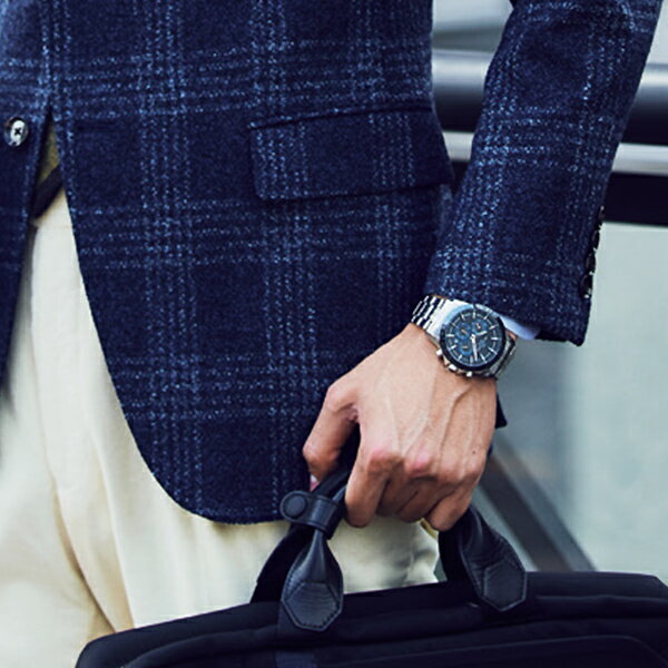 【楽天市場】ザ・クロックハウス MBC1003-BK6A ビジネスカジュアル メンズ 腕時計 ソーラー ステンレス ネイビー メタル クロノグラフ ブラック FINEBOYS＋時計vol.22 ...