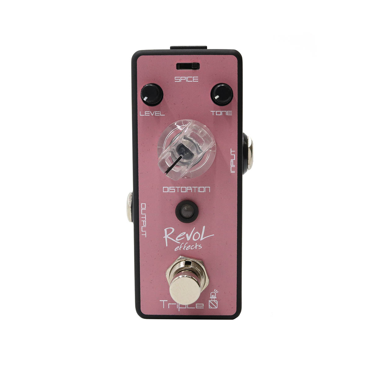 Revol Triple D EDS-03 ディストーション チューブアンプの音圧を感じさせる小型ディストーションペダル！ RevoL eﬀects Triple D EDS-03は、スタックアンプをフルアップしたミッドレンジの強い歪みを彷...