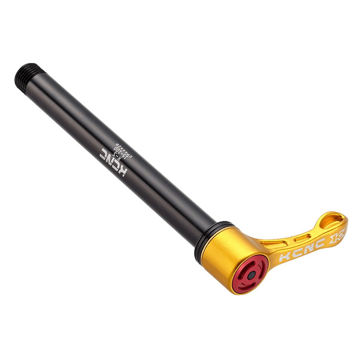 ●締め付けは手でレバーを回すだけで工具不要かつ強力な固定力。 ●赤いボタンを押すことで、フレームに合わせてレバー位置をセット。 材質：6061 アルミニウム合金 参考重量：57g（12x100mm）、84g（15x100mm）、64g（12...