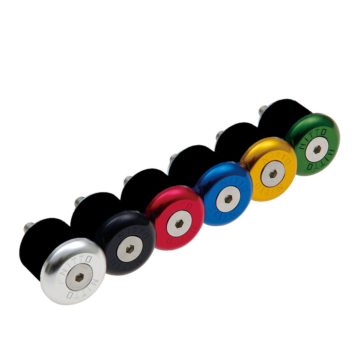 バー径22.2mmのハンドルに適合するアルミバーエンドキャップ。 2種類のゴムプッシュで内径15〜19mmまで対応。（差込部黒ゴム） ※画像はイメージです。 ■カラー：ブラック ■対応内径：15〜19mm