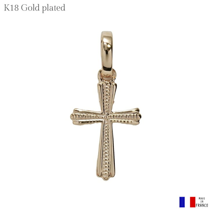 フランスのルルド製のクロスペンダントです。製造国：フランスカラー：ゴールド素材：合金メタル、ゴールドメッキ（3ミクロン）サイズ：縦約1.75(1.55)cm×横約1.1cmチェーンネックレス：付属しておりません。