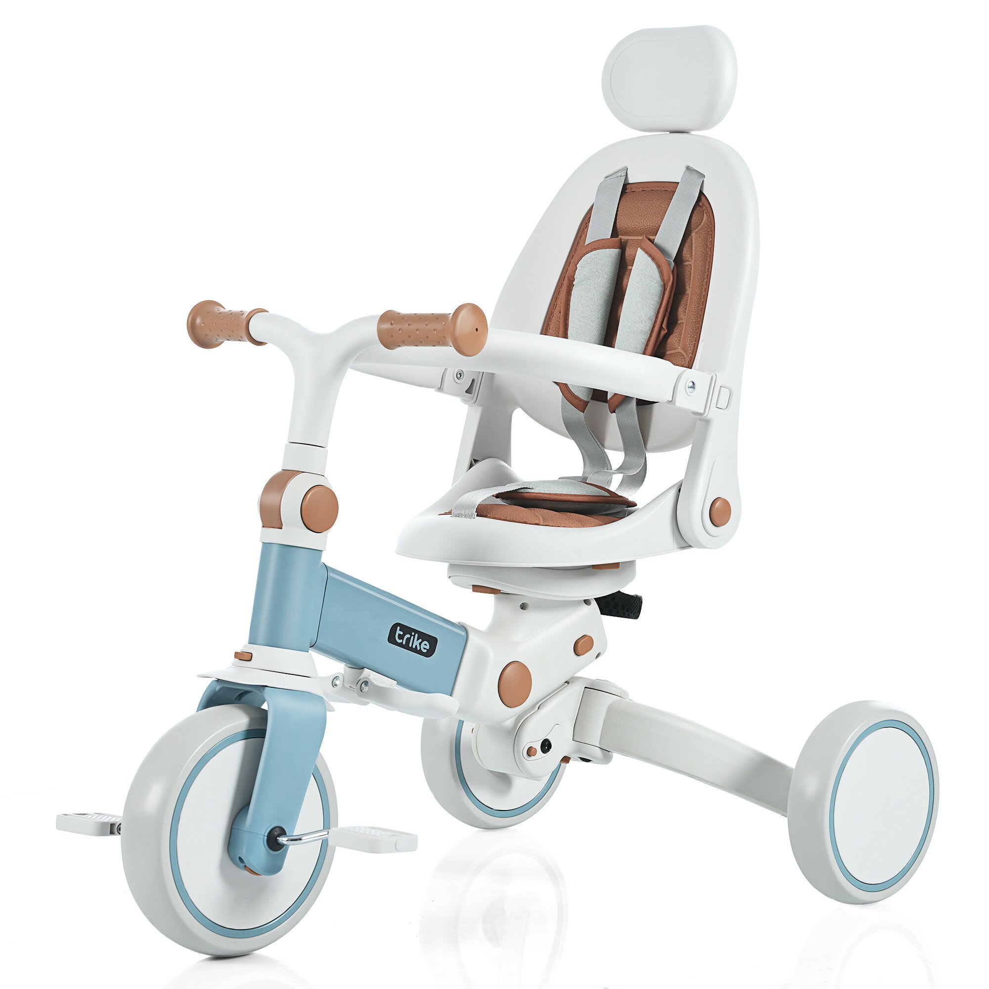 Product Features POINT 1.【お子様の成長に合わせて長く楽しめる】 対面向き：6〜12ヶ月 対面式で親子のコミュニケーションがアップできるし、赤ちゃんに十分な安心感も与えられます。 三輪車（押し棒&背もたれ&ベルト付き...
