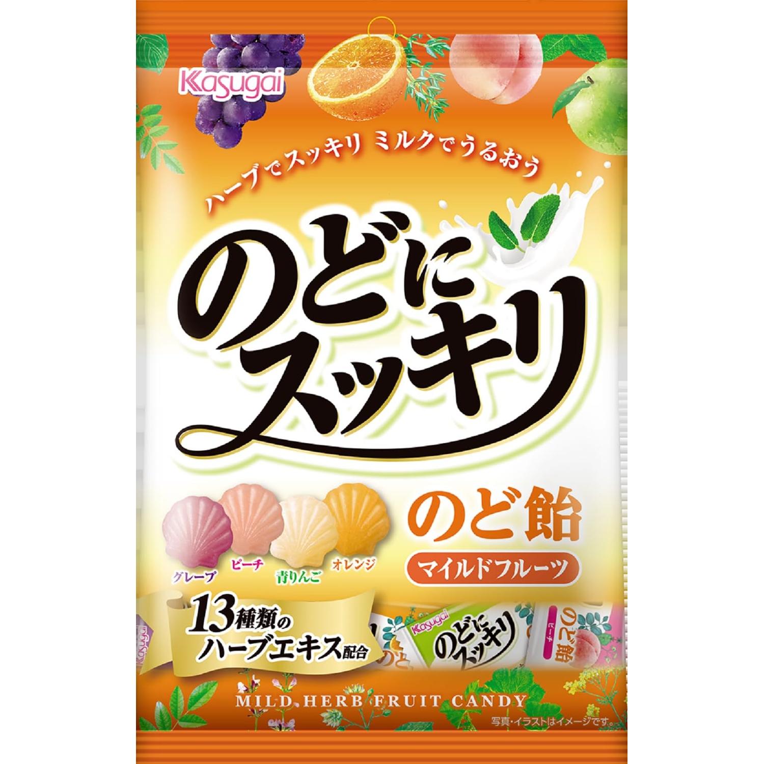 原材料：水あめ（国内製造）、砂糖、加糖れん乳、食用油脂、濃縮果汁（ピーチ、グレープ、オレンジ、アップル）、ハーブエキス／酸味料、香料、乳化剤、着色料（ブドウ色素、赤キャベツ、カロチン）、（一部に乳成分・オレンジ・大豆・もも・りんごを含む） ...