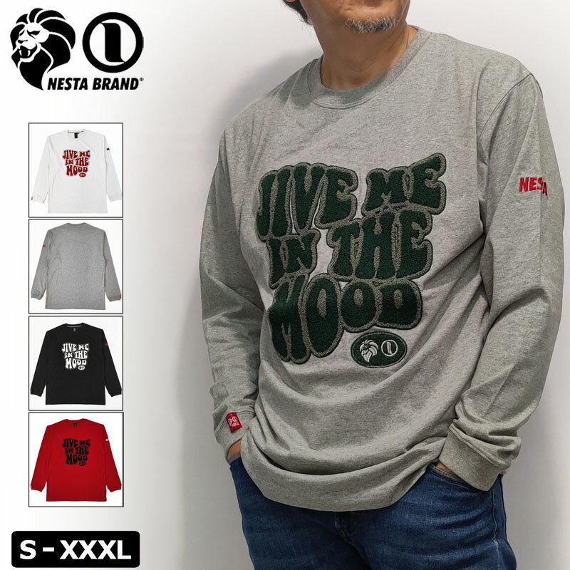 検索用： ホワイト ブラック グレー レッド コットン 綿 綿100％ クルーネック プリント 袖リブ リブ付き おしゃれ オシャレ デザイン ブランド メンズファッション BLAND ロング Tシャツ ロングTシャツ ティーシャツ 長そで...