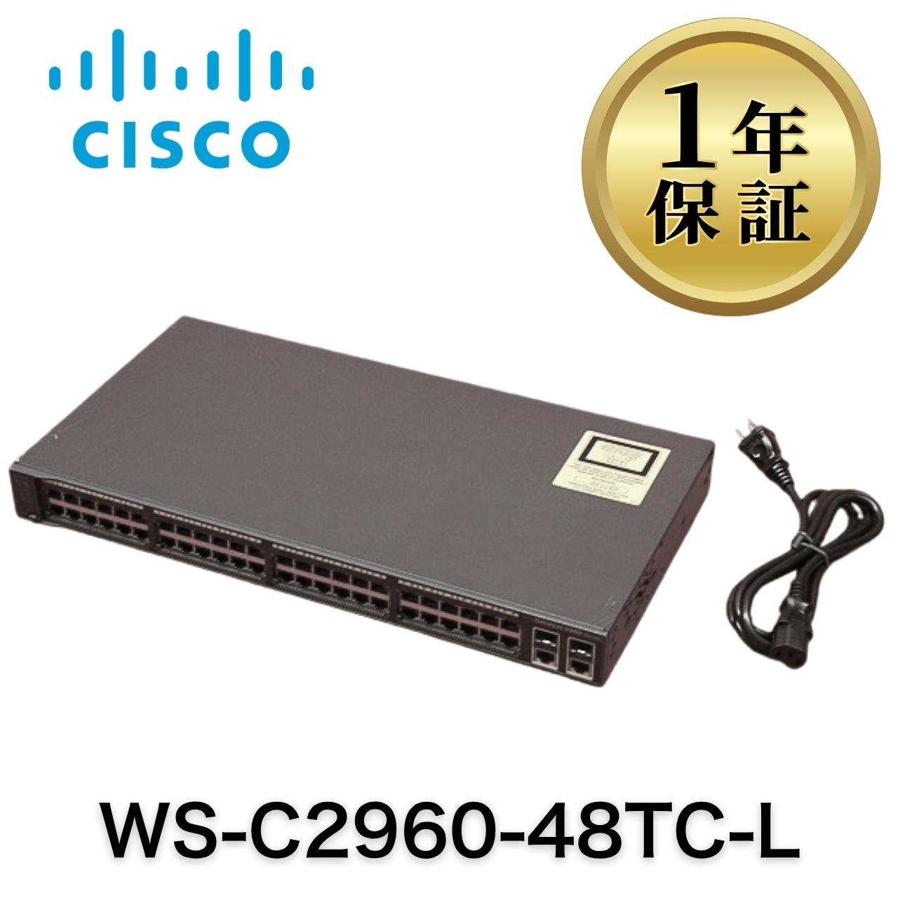 商品説明 商品名：WS-C2960-48TC-L Cisco スイッチ（中古） 商品内容： ◆商品状態 清掃は丁寧に行っておりますので、主観ですがきれい目です 『動作試験』は【初期化・全ポート通電チェック】です 『本体日焼け』は【薄焼け】で...