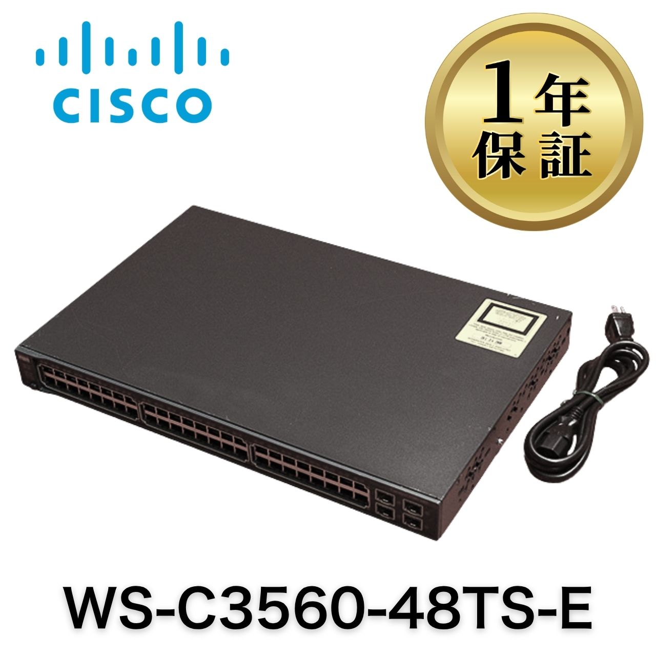商品説明 商品名：WS-C3560-48TS-E Cisco スイッチ（中古） 商品内容： ◆商品状態 清掃は丁寧に行っておりますので、主観ですがきれい目です 『動作試験』は【初期化・全ポート通電チェック】です 『本体日焼け』は【薄焼け】で...