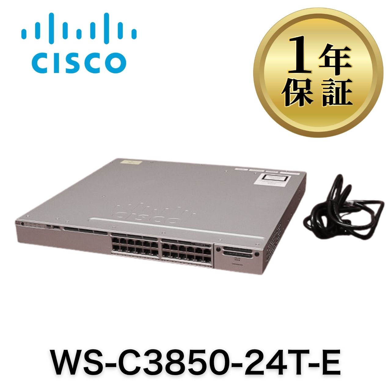 商品説明 商品名：WS-C3850-24T-E Cisco スイッチ（中古） 商品内容： ◆商品状態 清掃は丁寧に行っておりますので、主観ですがきれい目です 『動作試験』は【初期化・全ポート通電チェック】です 『本体日焼け』は【薄焼け】です...