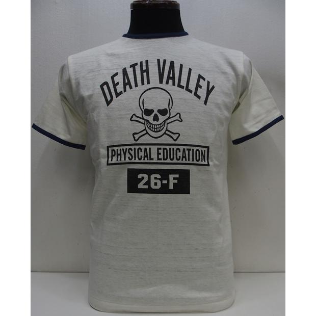 WAREHOUSE(ウエアハウス)[Lot.4059 Ringer Tee/DEATH VALLEY-Cream×Navy] WHTS-26ss4059-DEATH-Cream　リンガー半袖Tシャツ ■「吊り編み機より希少」といわれる旧式の...