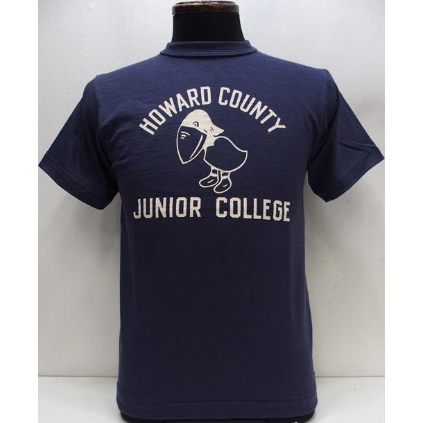 WAREHOUSE(ウエアハウス)[Lot.4601 HOWARD COUNTY/Nascon Navy] WHTS-26ss4601-HOWARD-Nascon　半袖Tシャツ ■「吊り編み機より希少」といわれる旧式のローゲージ編み機で編ま...