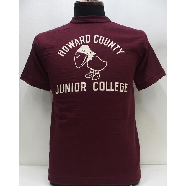 WAREHOUSE(ウエアハウス)[Lot.4601 HOWARD COUNTY/Bordeaux] WHTS-26ss4601-HOWARD-Bordeaux　半袖Tシャツ ■「吊り編み機より希少」といわれる旧式のローゲージ編み機で編まれ...